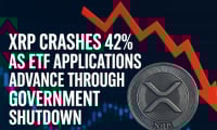 XRP Crashes 42% as ETF Applications Advance Through Government Shutdown