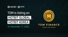 디파이(DeFi)코인 TOM, 가상자산 거래소 핫빗글로벌 코리아 17일 동시 상장