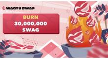 WagyuSwap DEX Announces Periodic Token Burn Initiative Of 30 Million Of Its Native $WAG Token