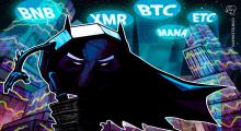 Top 5 criptomoedas para ficar de olho nesta semana: BTC, BNB, XMR, ETC, MANA