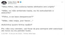 Felipe Neto apaga tweets sobre criptomoedas, mas promete não vender nenhuma na queda: “Sou holder”