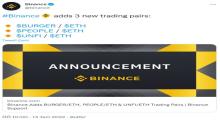 Binance 3 Yeni İşlem Çiftini Listeliyor