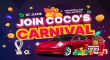 Junte-se ao Coco’s Carnival agora e ganhe até US$ 2.100.000 ou um TESLA