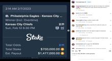 Rapper Drake fatura US$ 1 milhão em bitcoin com apostas no Super Bowl