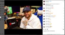 Neymar limita comentários em post de apoio à Blaze no Instagram