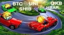 SHIB, UNI, OKB y HBAR muestran señales alcistas mientras la volatilidad de Bitcoin alcanza mínimos históricos