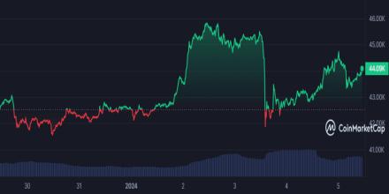 Bitcoin atinge 44.500 de dolari pe măsură ce aprobarea ETF-ului spot din SUA se apropie