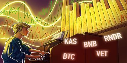 BNB, VET, RNDR y KAS lucen alcistas mientras BTC lucha por mantener USD 52K