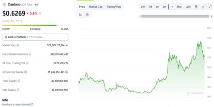 Cardano wypada z TOP 10 projektów blockchain