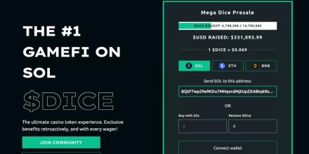 Nova ICO GambleFi da Solana, o Mega Dice, já atraiu mais de US$ 500.000 na primeira semana