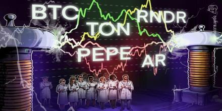 Bitcoin sin movimientos mientras TON, RNDR, PEPE y AR dan señales alcistas