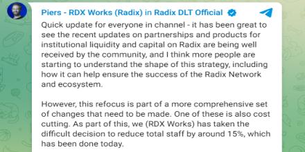 RDX Works Cuts 15% of Workforce to Refocus and Reduce Costs
