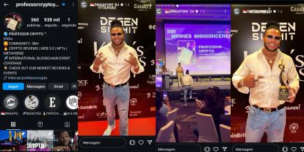 Influencer de criptomoedas ganha prêmio, mas é desmascarado em evento e desaparece