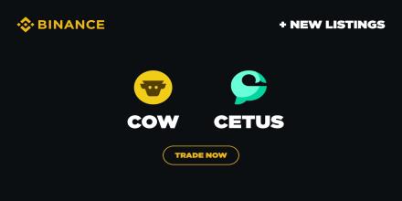 Binance listează COW și CETUS cu Seed Tag aplicat