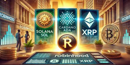 Солана (SOL), Кардано (ADA) и XRP перерегистрированы на Robinhood в связи с изменениями на криптовалютном рынке США