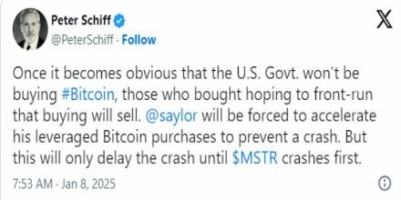 Peter Schiff’ten Bitcoin Fiyatı ve MicroStrategy için Kabus Senaryosu!