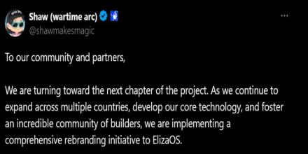 Bu Altcoin İsim Değiştiriyor: Yeni İsmi ElizaOS