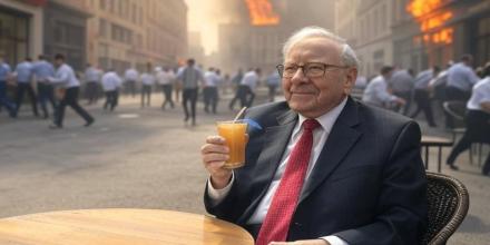 Wall Street i krypto płoną, a Warren Buffett popija drink z palemką. Jako jedyny jest na plusie