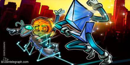 ETH cai junto com o Bitcoin, mas o ritmo de adoção do Ether ainda sustenta alta para US$ 10 mil