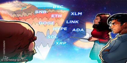 Análise de preços em 15/10: BTC, ETH, BNB, XRP, SOL, DOGE, ADA, HYPE, LINK e XLM
