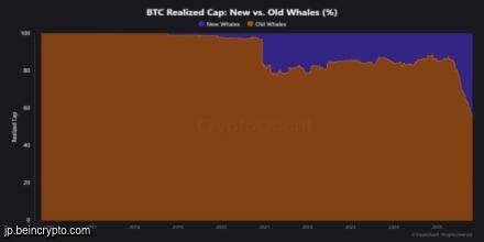 新興ビットコインクジラが実現時価総額の45%掌握—なぜ問題か