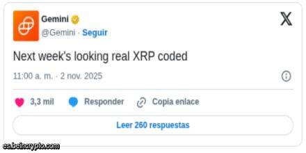 El exchange Gemini lanza post críptico sobre XRP: ¿Será el gran catalizador del precio?