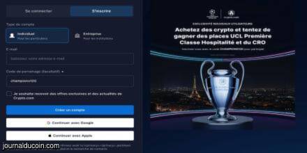 Crypto.com vous envoie en Ligue des Champions en VIP !