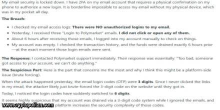 Polymarket blames user account hacks to third-party provider security issue 