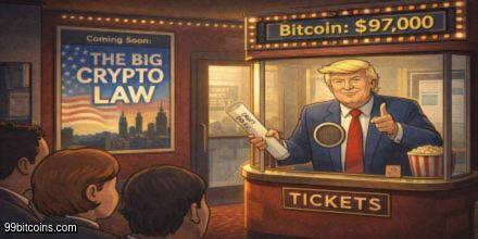 Trump Hints at Major Crypto Law as Bitcoin Holds Near $97K