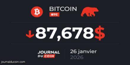 Danger pour un BTC en train de perdre les 90 000 $ ? Bitcoin le 26 janvier