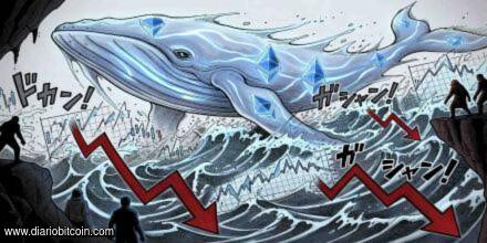 Ethereum cae por debajo de USD $2.000 ante ventas de ballenas
