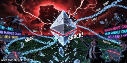 Ethereum cae 4,93% en 24 horas ante presiones macro